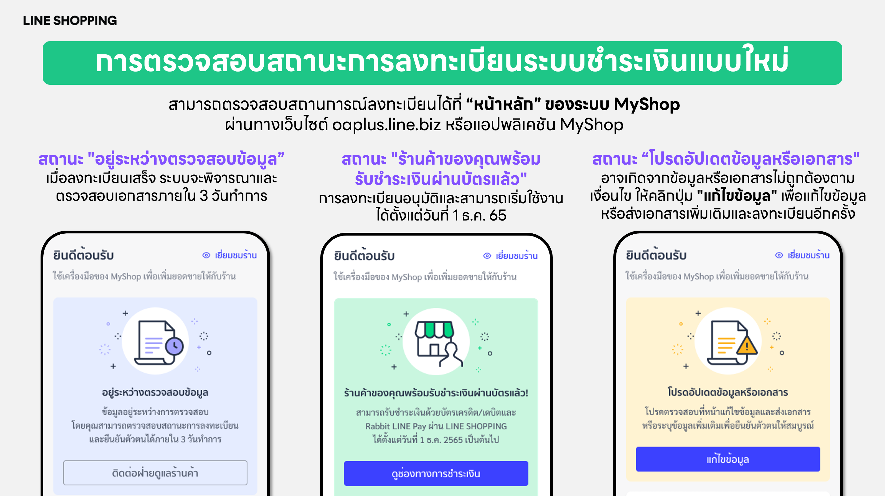 ระบบชำระเงินแบบใหม่ LINE SHOPPING รับเงินไว ลดค่าธรรมเนียม